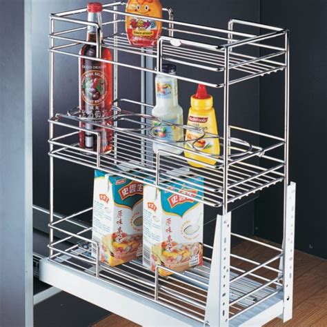 Jual Rak Botol Rak Botol Kitchen Set Tarik 3 Layer Stainless Cabinet