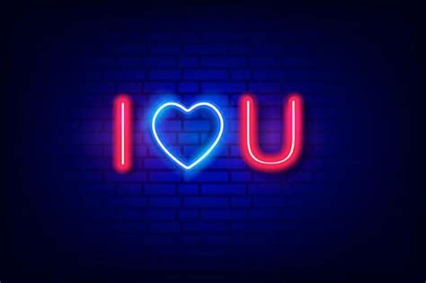 I Love You Neon Sign Text