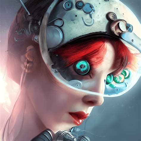 Crimson Red Steampunk Inventor Girl · Creative Fabrica