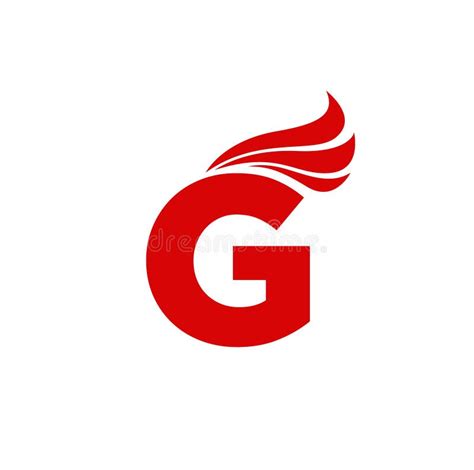 Red G Letter Along With Red Wing Icon G Brand Symbol Stock Vector Illustration Of Company