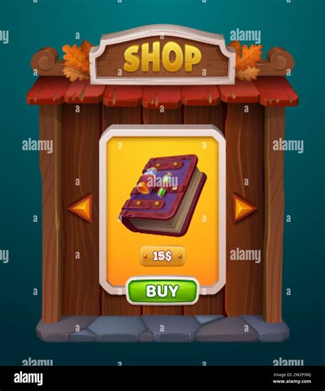Autumn Fantasy Game Shop Ui Interface Wood Frame Background Gui Buy