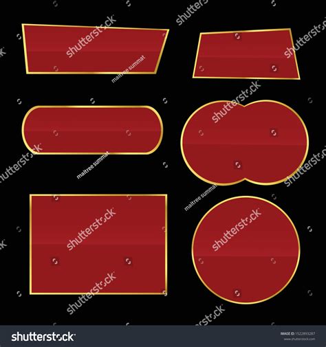Red Text Box Gold Border Stock Vector Royalty Free 1522893287 Shutterstock