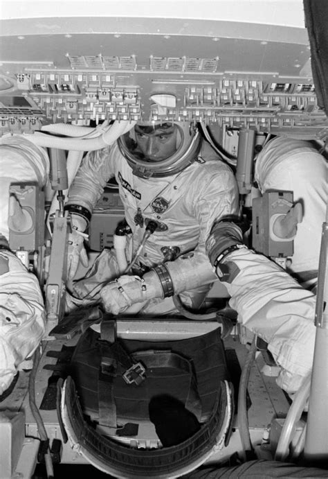 Astronaut John Young In Command Module Simulator During Apollo