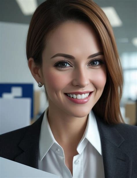 Premium Photo Portrait Of Brunette Business Woman Inside Office At