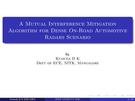 Pdf A Mutual Interference Mitigation Algorithm For Dense On Road