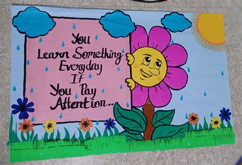 Class Outside Display Board With Inspirational Quote