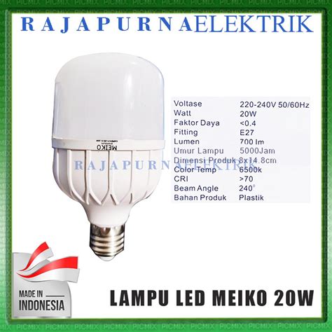 Jual LAMPU LED MURAH BOHLAM Kapsul Jumbo MEIKO 5W 10W 15W 20W 30W Shopee Indonesia