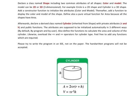 Solved Declare A Class Named Shape Including Two Common