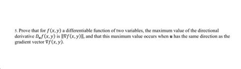 solved 5 prove that for f x y a differentiable function of