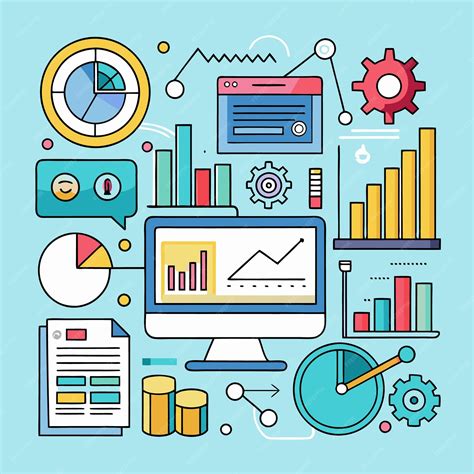 Business Analytics With Charts Graphs And Data Visualization Premium Ai Generated Vector