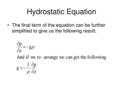 What Is The Hydrostatic Equation At Olivia Quinn Blog