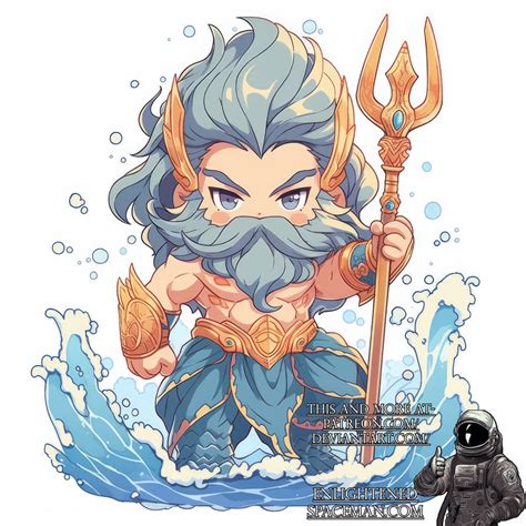 Chibi Olympus Poseidon God Of The Sea By Enlightenedspaceman On