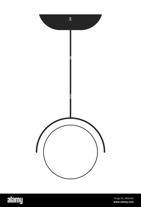 Lamp Hanging Flat Monochrome Isolated Vector Object Stock Vector Image And Art Alamy