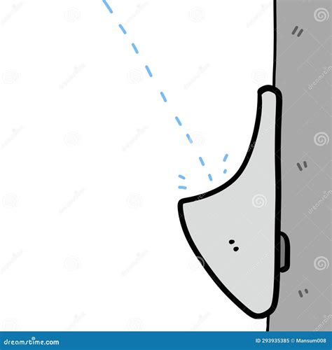Cartoon Doodle Hand Drawn Urinal In Toilet Stock Illustration