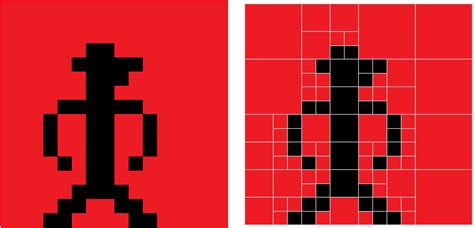1 Example Quadtree Partition Of A Binary Image 0 Shown As Red 1 As