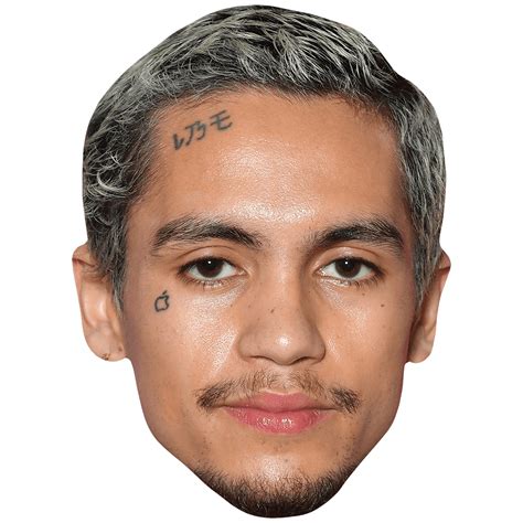 Dominic Fike Tattoos Celebrity Mask Flat Card Face Fancy Dress Mask