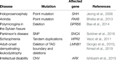 Alterations Of Non Coding Regulatory Elements In Diseases Related To