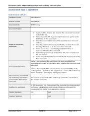 Assessment Task Docx Assessment Task BSBPEF Support Personal Wellbeing In The