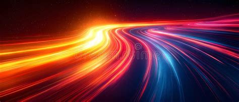 Abstract Vibrant Light Trails Concept Of Data Flow Speed And Technology In A Digital World