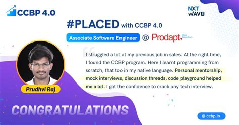 nxtwave on linkedin ccbp nxtwave techjob successstory placed confident placedwithccbp…