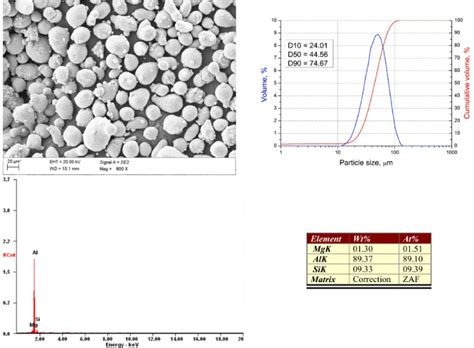 Sem Image And Corresponding Particle Size Distributions Of Alsi10mg