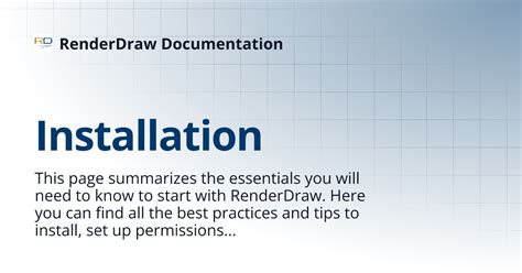 Installation Renderdraw Documentation