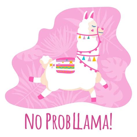 Cute Kissing Lama Characters Vector Illustration Pink Background Stock