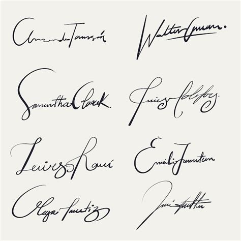 손으로 그린 서명 요소 무료 벡터