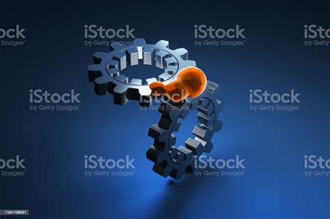 파란색 배경에 기계 오일로 윤활된 기어의 클로즈업 3d 렌더링 그림입니다 0명에 대한 스톡 사진 및 기타 이미지 0명 강철 개념 Istock
