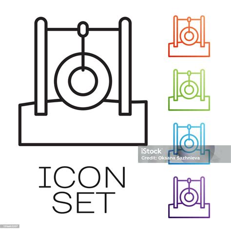 흰색 배경에 고립 된 로프 아이콘에 매달려 검은 라인 자동차 타이어 타이어와 매달려 밧줄 놀이터 장비 다채로운 아이콘을 설정합니다 벡터 개념에 대한 스톡 벡터 아트 및 기타
