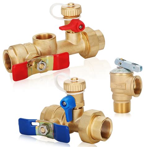 34in Tankless Water Heater Valve Kit With Pressure Relief Valve Ips