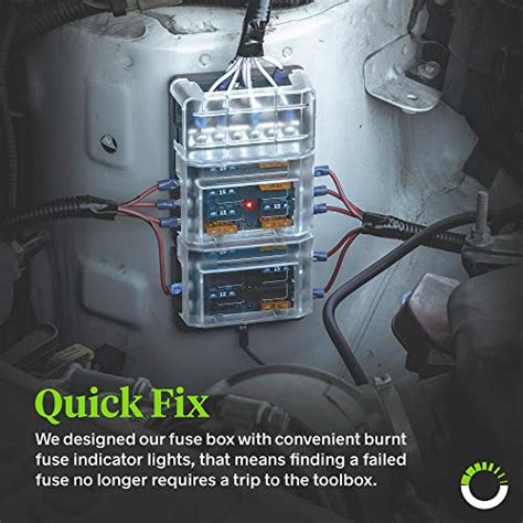 12 Way Fuse Block With 12 Ground Negative Busbar For Automotive 12V 32V DC 100 Max