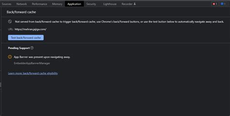Navigation Chrome Back Forward Cache Disable Because App Banner Was Present Upon Navigating