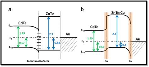 Energy Band Diagrams Of Cdte Devices With A Undoped And B Cu Doped Download Scientific