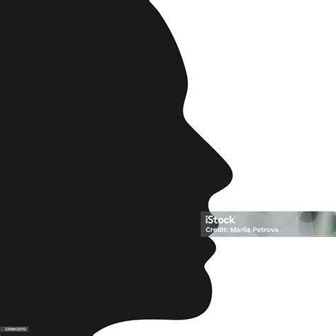 흰색 배경에 고립 된 여성 얼굴 추상적 인 프로필 실루엣 벡터 일러스트 레이 션 개념에 대한 스톡 벡터 아트 및 기타 이미지 개념 검은색 그림자 Istock