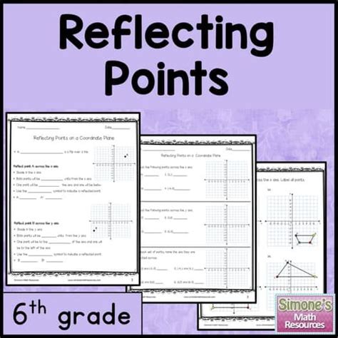 Reflecting Points On A Coordinate Plane Worksheets Coordinate Plane Coordinate Plane
