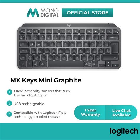 Logitech Mx Keys Mini Wireless Bluetooth Illuminated Keyboard Compact