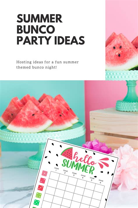Summer Watermelon Theme Bunco Party Printables In 2025 Bunco Bunco