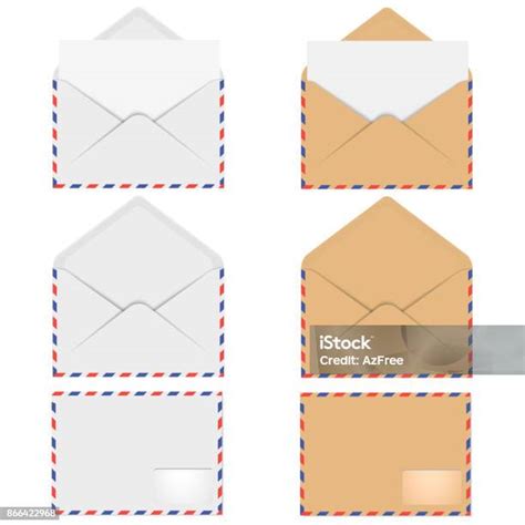 문자나 초대 카드에 대 한 현실적인 이랑 봉투입니다 벡터입니다 갈색에 대한 스톡 벡터 아트 및 기타 이미지 갈색 공란 그림자 Istock
