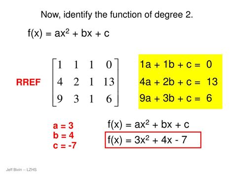 Ppt Polynomial Degree Determination Using Finite Differences