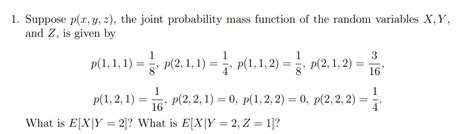 Solved 1 Suppose Pxyz The Joint Probability Mass