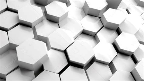 Abstract Hexagonal Ceramic Tiles For Modern Interior Design White Edition Powerpoint Background