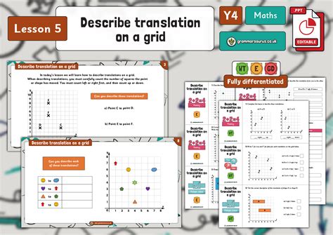 Year 4 Position And Direction Describe Translation On A Grid Lesson 5 Grammarsaurus