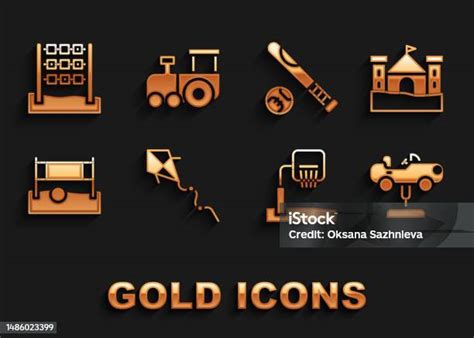 연 모래성 스윙 카 농구 백보드 배구 네트 야구 방망이 박하 사탕 발가락 게임 및 장난감 기차 아이콘을 설정하십시오 벡터 검은