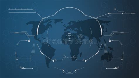 Digital Hud Interface And World Map Stock Vector Illustration Of Computer Virtual 140002304