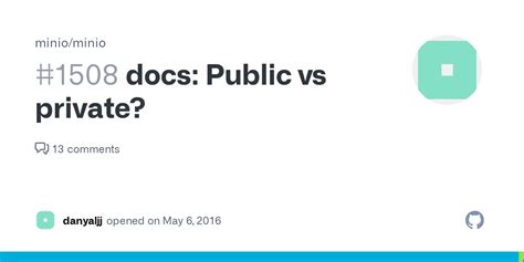 docs public vs private · issue 1508 · minio minio · github