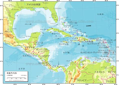 中央アメリカ 自然図 ベクター地図素材のダウンロード販売 アフロモール
