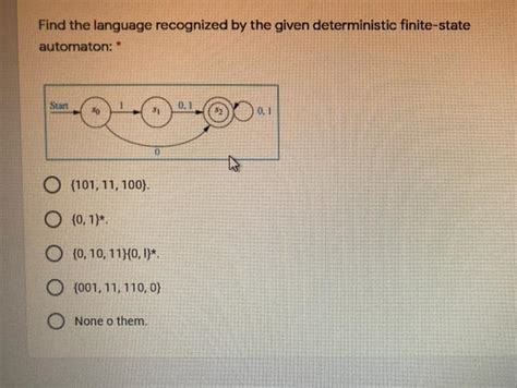 Solved Find The Language Recognized By The Given