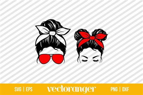 Messy Bun Mom Life Svg Vectoranger