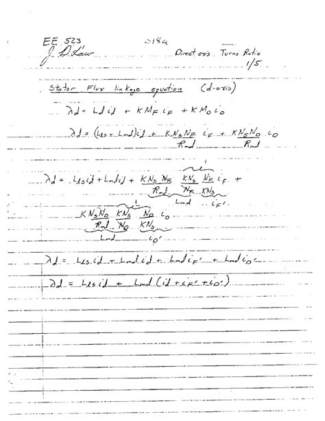 Stator Flux Linkage Equations Rotor Flux Linkage Equations Ece 523 Docsity